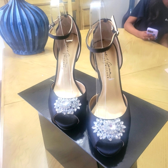 Mark James by Badgley Mischka | Shoes | Elegant Black Peeptoe Heels ...